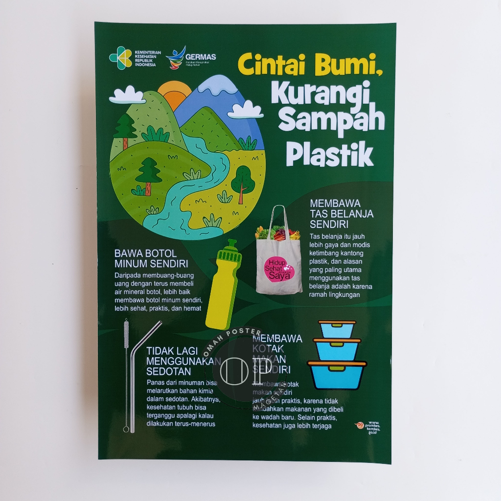 Poster Love Earth - Poster Reduce Plastic Waste - Go Green - 3R ...