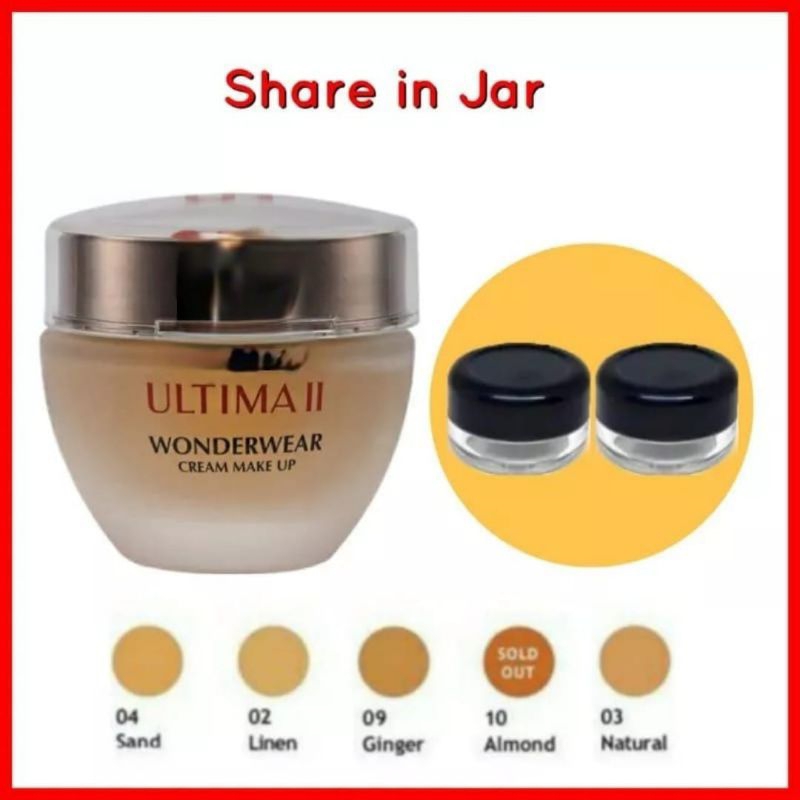 (SHARE In JAR) ULTIMA II Wonderwear Cream Makeup Foundation | Shopee ...