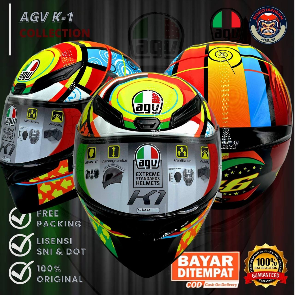 Agv K1 ELEMENT RED YELLOW - AGV FULL FACE - AGV K1 - AGV MOTIF K1 ...