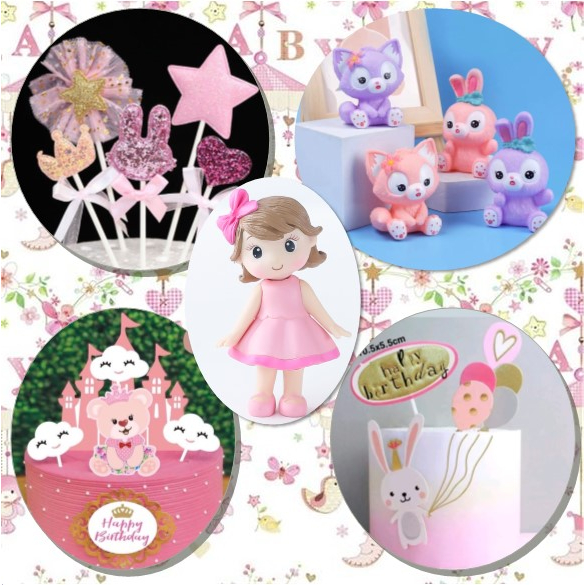 Topper Bunny Rabbit Stella Lou Stellalou Girly Birthday Cake Decoration ...
