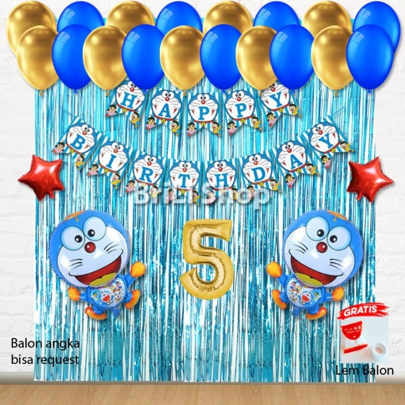 Doraemon Children's Birthday Decoration Set Package | Doremon Theme ...