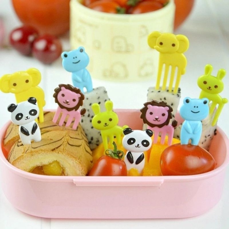 Food BENTO FORKS/ FRUIT STICKS CAKE ANIMAL CUTE | Shopee Malaysia