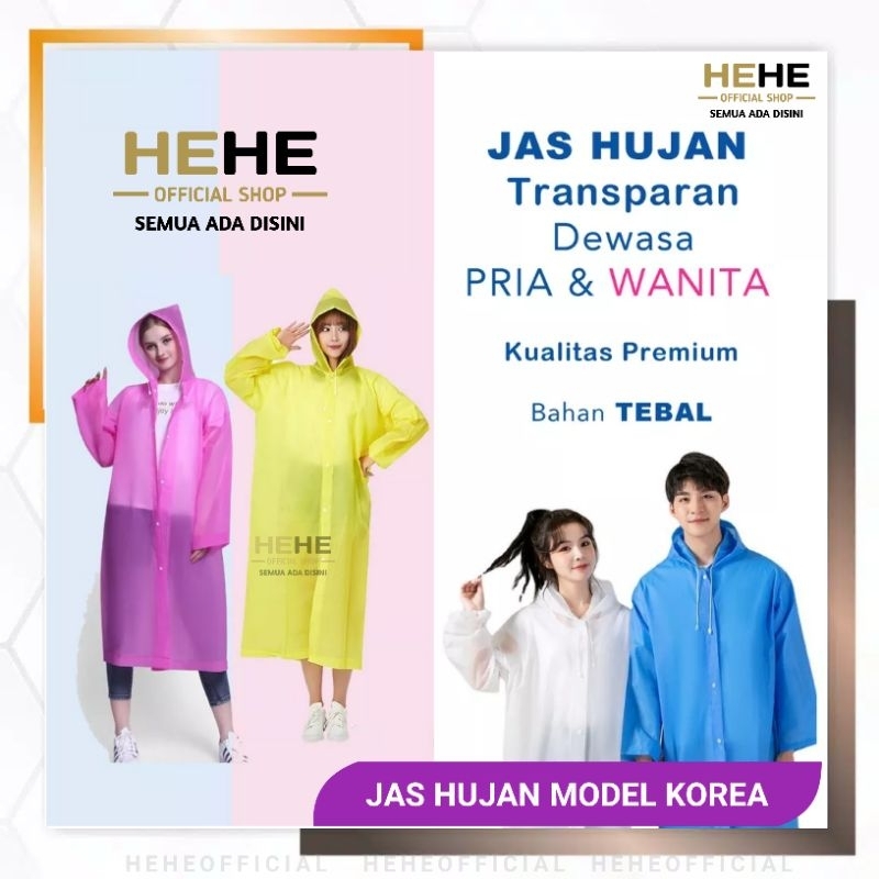 PUTIH Poncho Raincoat Korean Style Raincoat Thick Transparent Coat ...