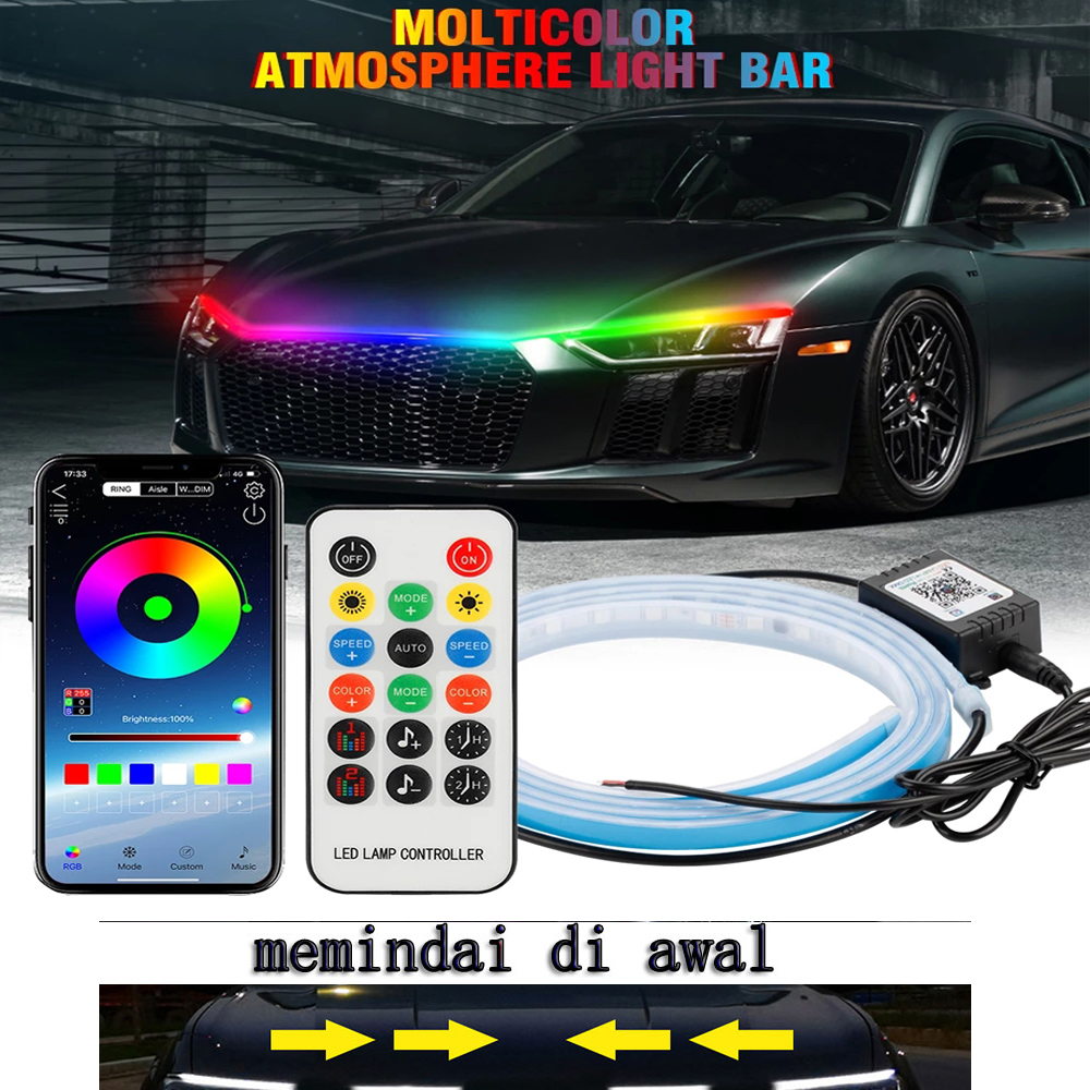 MESIN Led Daytime Running Light Scan Starting Car Hood Decorative Lamp ...
