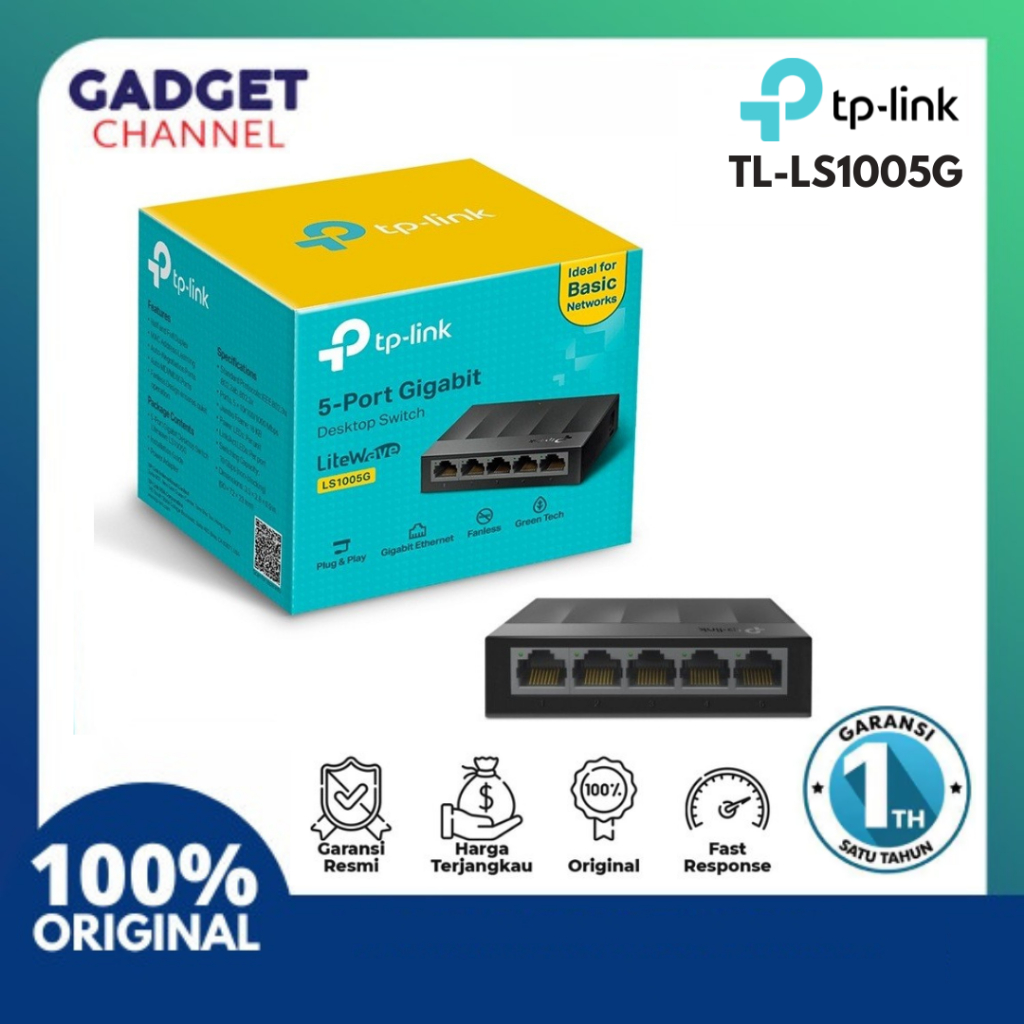 Tp-link LS1005G 5-Port Gigabit 10/100/1000Mbps Desktop Switch - 1 Year Guarantee | Shopee Malaysia