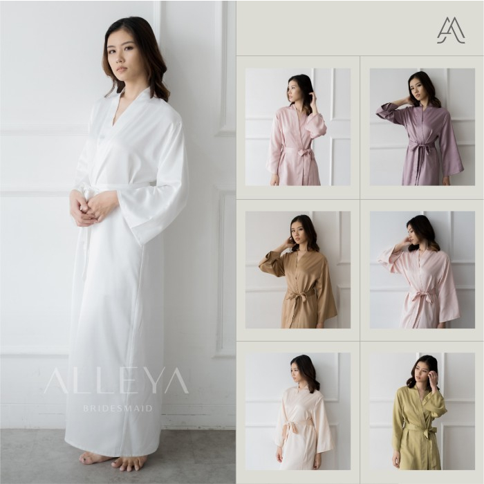Maxi Basic Aster Robe | Kimono Satin Hijab - Non Hijab - FREE Embroidery | Kimono Bride ...
