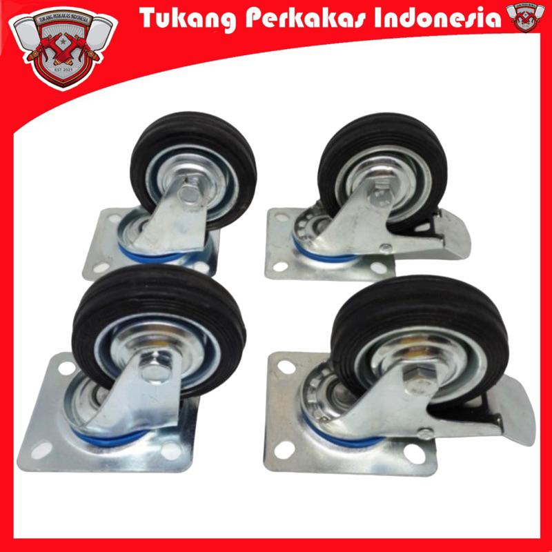3 inch display case wheels / trolley wheels / Rubber wheels (2 Brakes 2 ...