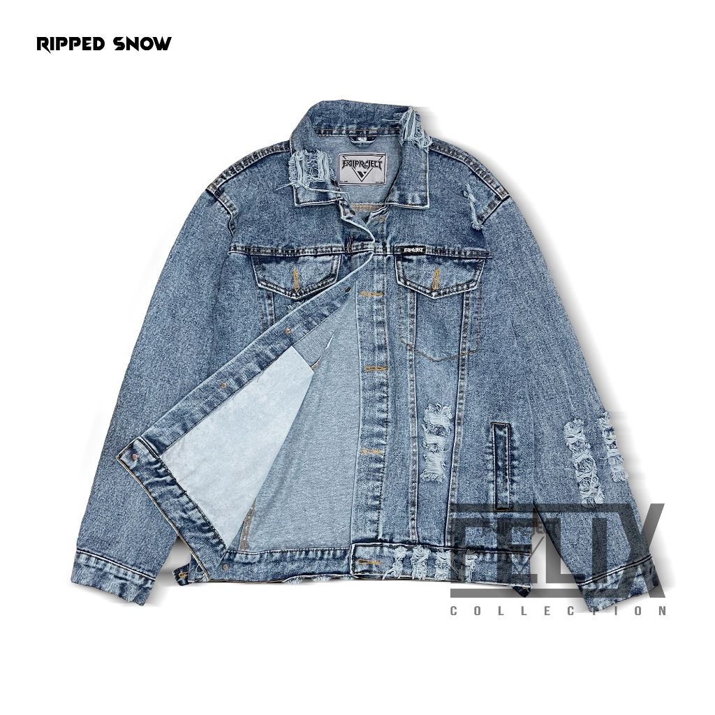 Ripped JEANS/Casual Design RIPPED JEANS Jacket | Shopee Malaysia