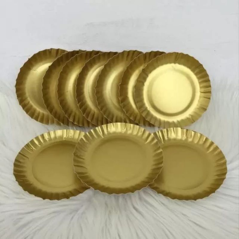 12cm Gold Cake Paper Plate (10Pcs Contents) | Shopee Malaysia