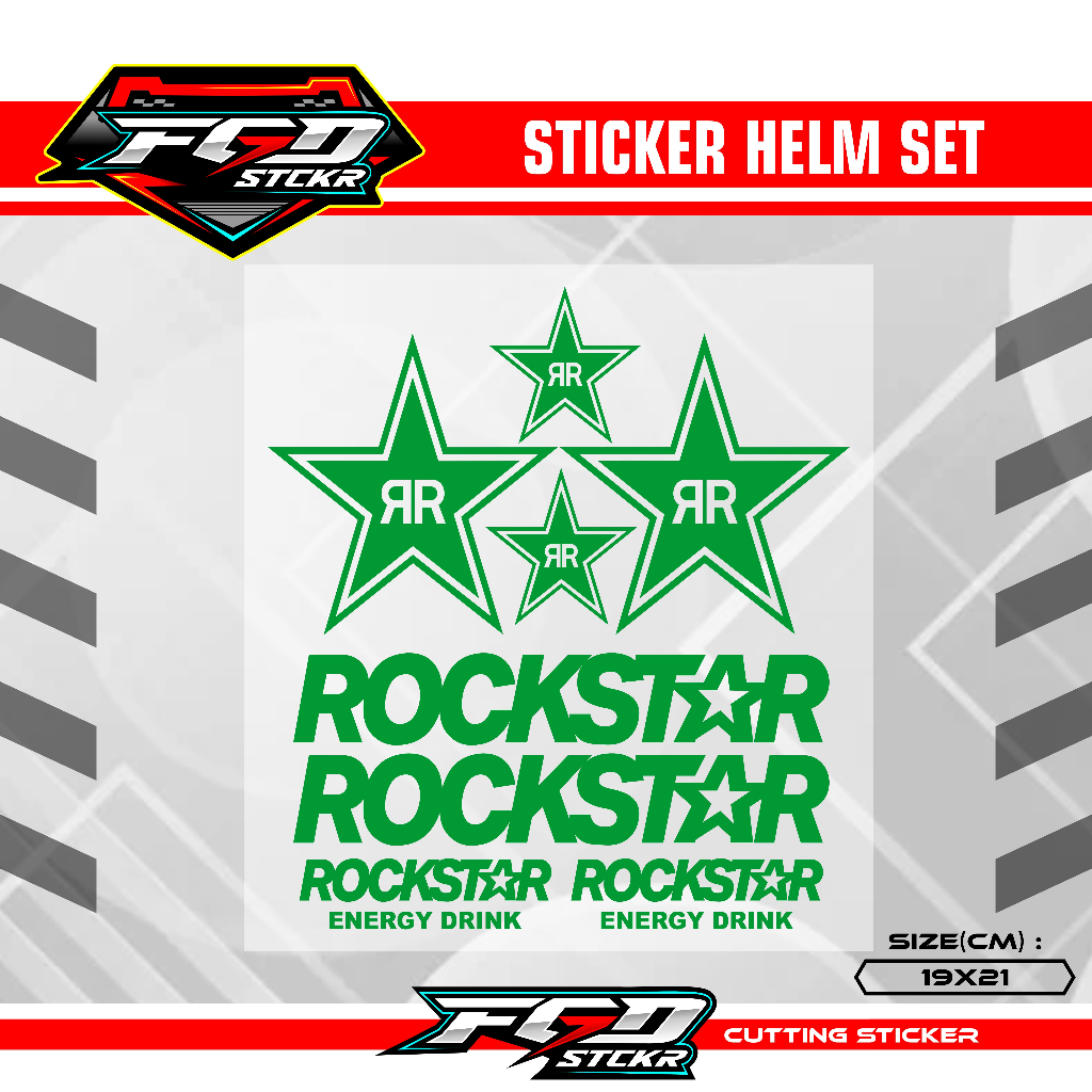 Helmet Sticker - CUTTING Sticker ROCKSTAR Helmet SET | Shopee Malaysia