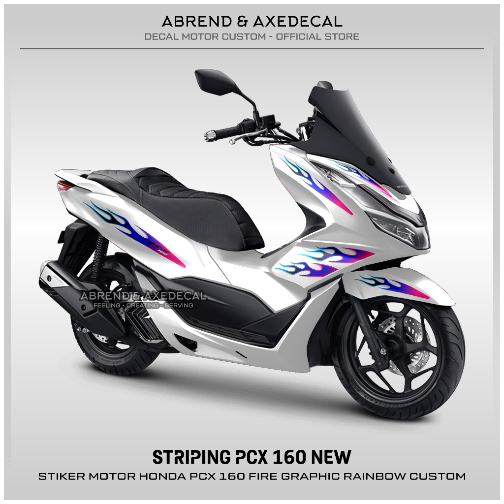 Striping PCX 160 RAINBOW Fire Graphic/HONDA PCX 160 RAINBOW Gradation ...