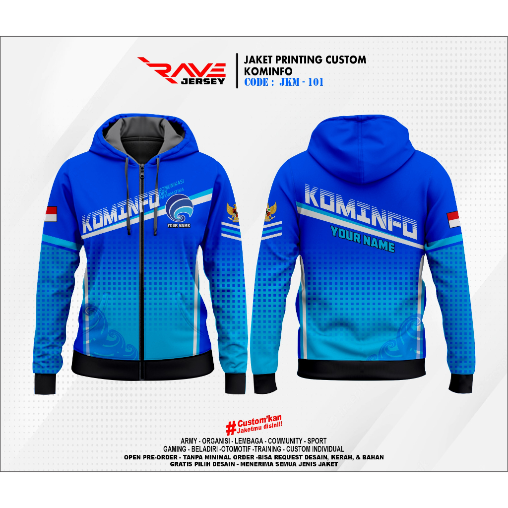 Kominfo Jacket Session 1 FULL PRINTING SUBLIMATION CUSTOM (Design Like ...