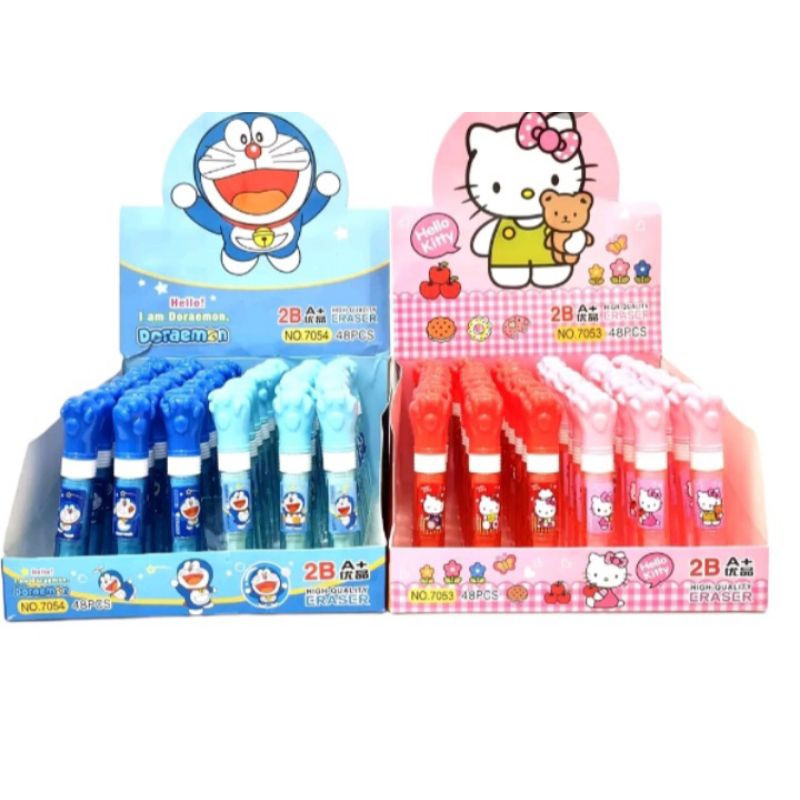 Hello kitty stick Eraser, doraemon (1Pcs) Hand Shape/fancy doraemon ...