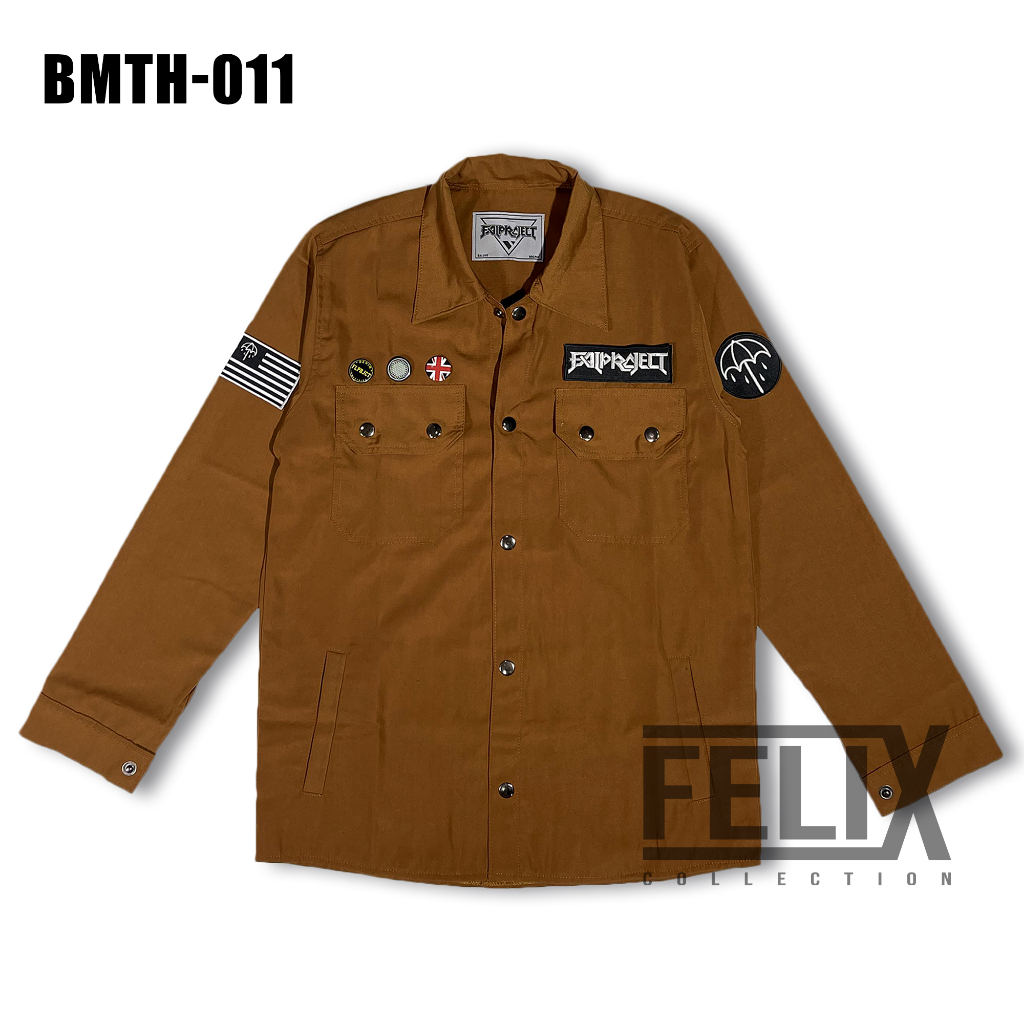 Bmth MEN'S SEMIPARKA JACKET - BOYS FULL EMBROIDERED / PATCH / EMBLEM ...