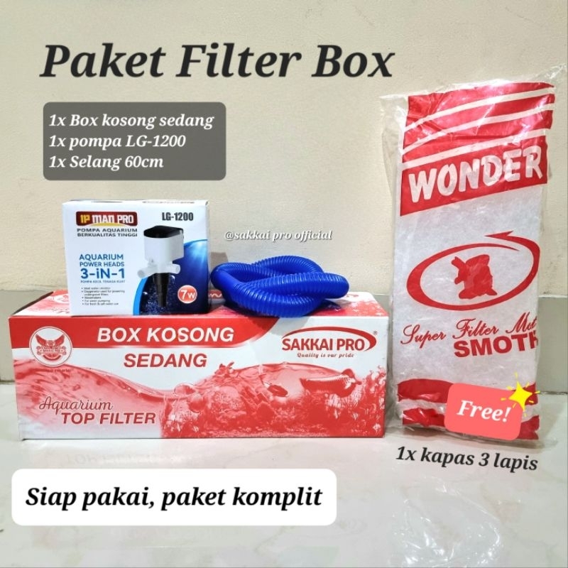 Aquarium Filter Box Package, Top Filter Aquarium FREE Cotton. Aquarium ...