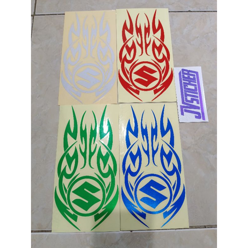 Suzuki tribal logo fender sticker cutting motorbike sticker | Shopee ...