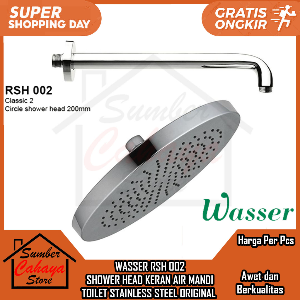 WASSER SHOWER HEAD RSH 002 HAND SOWER WATER FAUCET SET STAINLESS STEEL ...