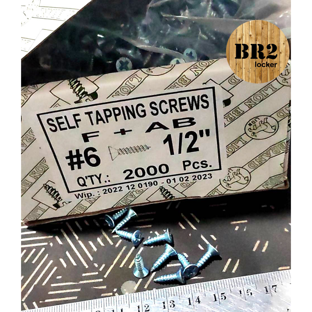 Self tapping screws/FH #6X1/2 (+) -1 Box (2,000 pcs) | Shopee Malaysia