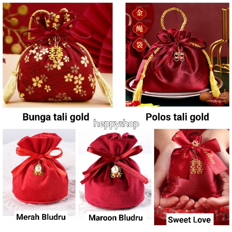 Drawstring Candy Bag Sangjit Wedding Candy Bag Mingle Souvenir | Shopee ...
