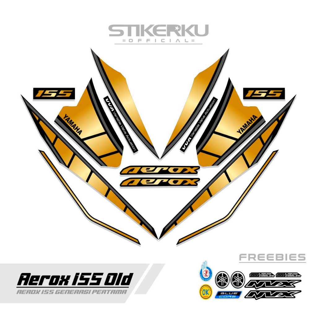 Striping AEROX LAMA 155 MOTIF 15 / STICKER AEROX OLD 155 VVA / STICKER ...
