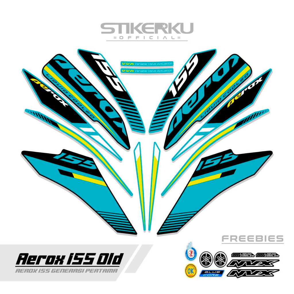Striping AEROX LAMA 155 MOTIF 41 / STICKER AEROX OLD 155 VVA / STICKER ...