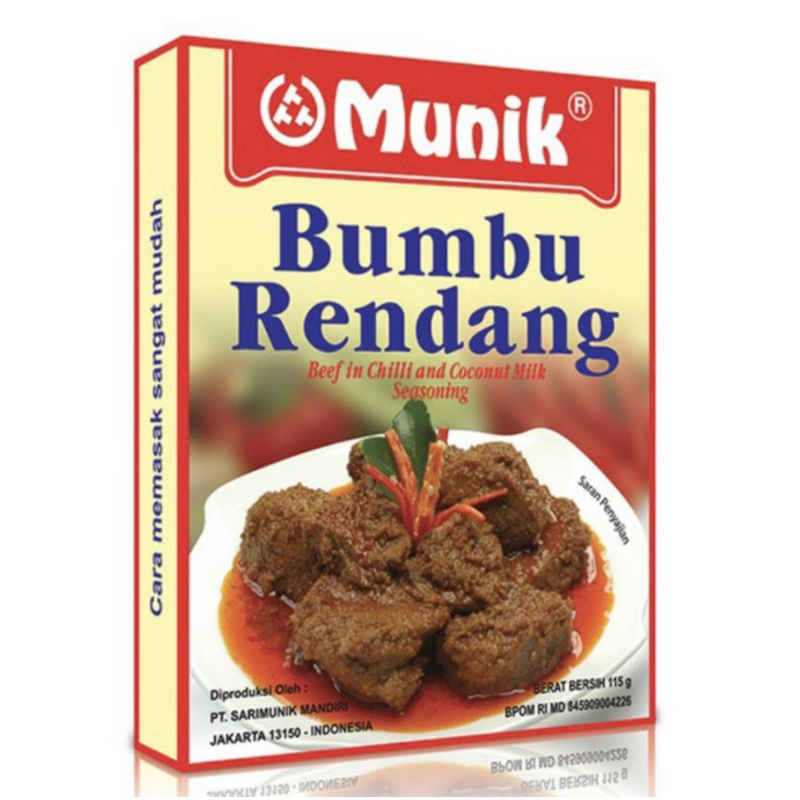 MUNIK RENDANG seasoning 115 gr. Rendang cooking seasoning is definitely ...