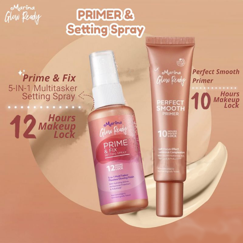 MARINA GLOW READY Primer & Fix & Setting Spray 50ml - Perfect Smooth ...