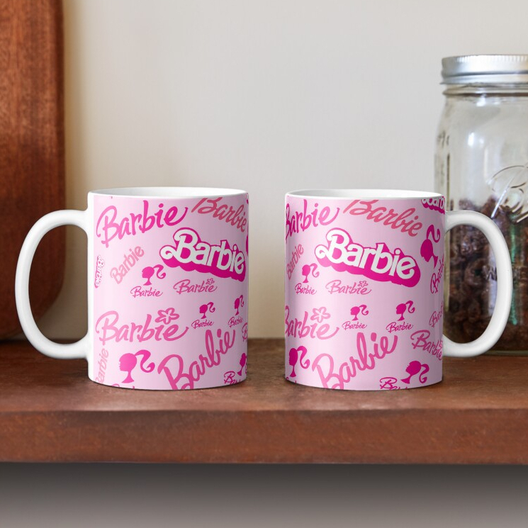 Mug | Gift | Kids Gifts | All Barbie Logo Collage Pattern Art Motif ...