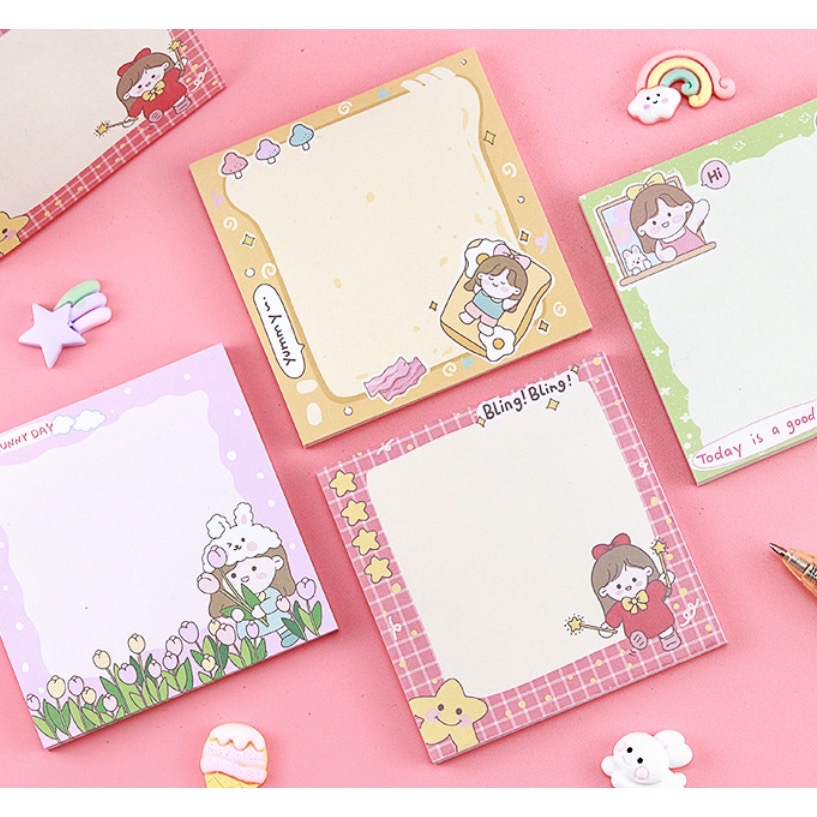 Sticky notes girl cute girl ucu sticky memo notes as a reminder ...