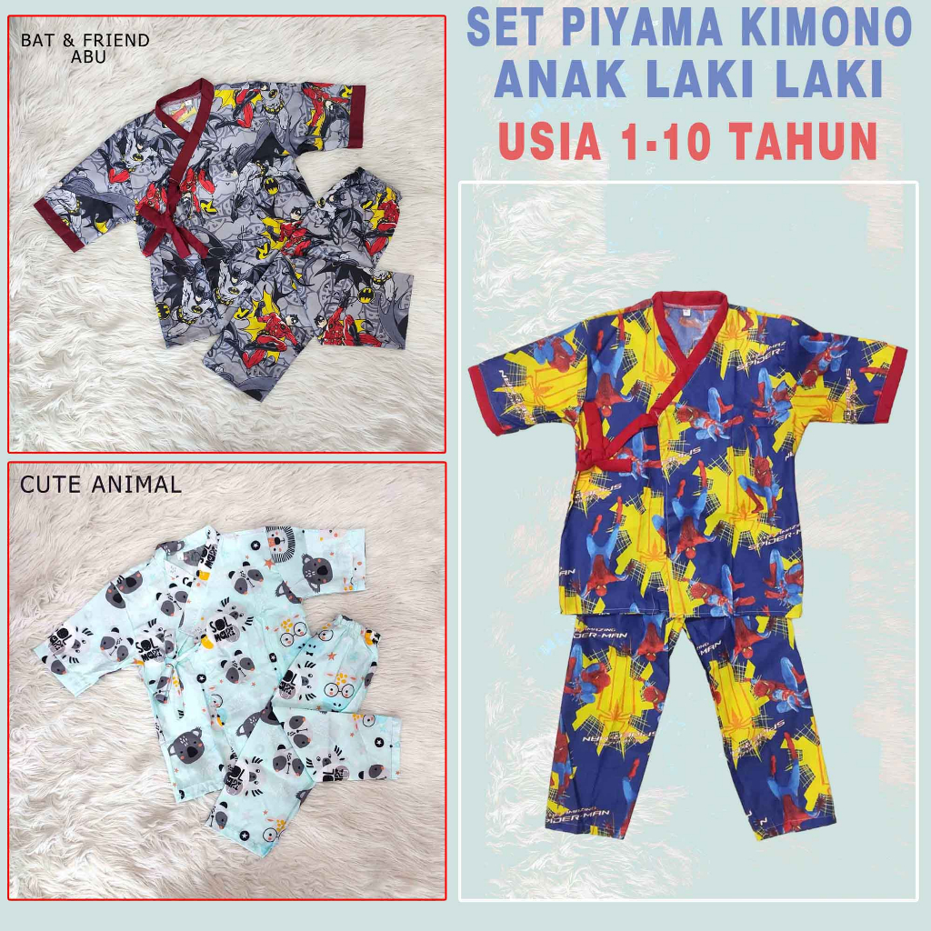 POLI BOYS' KIMONO PAJAMA SET MADE FROM ANTI-STREAK MICRO POLY MATERIAL ...