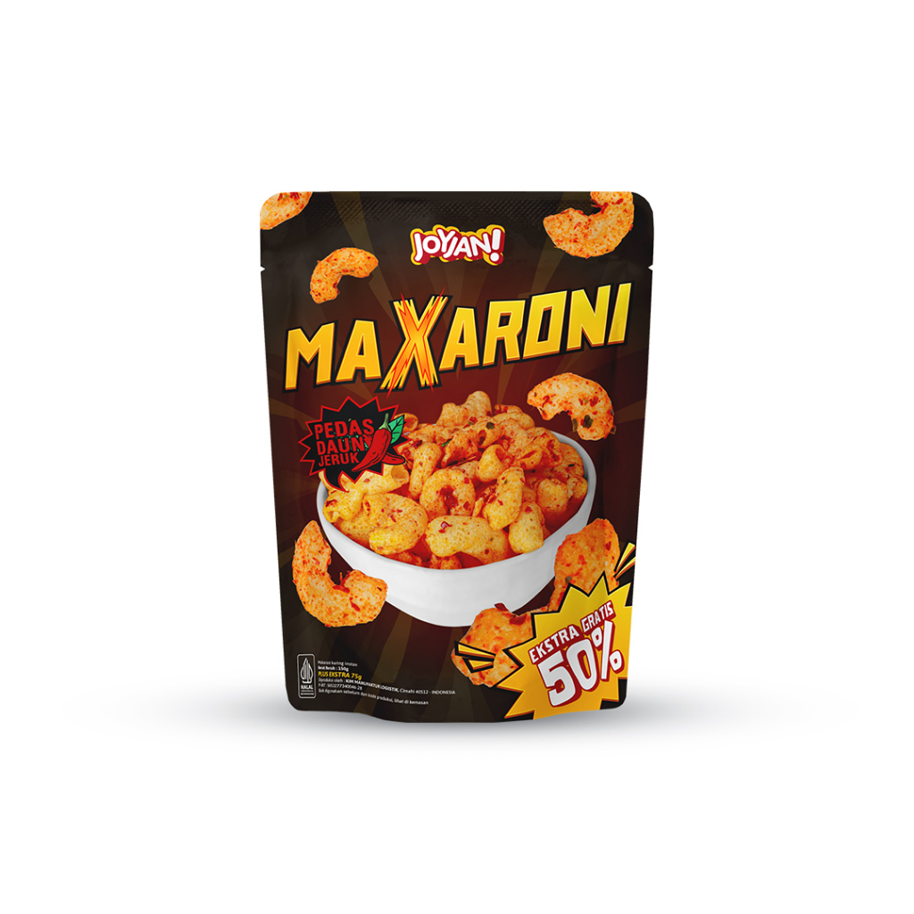 Maxaroni Ashiaaap Joyjan Crispy Spicy Macaroni Orange Leaves Extra 75gr ...