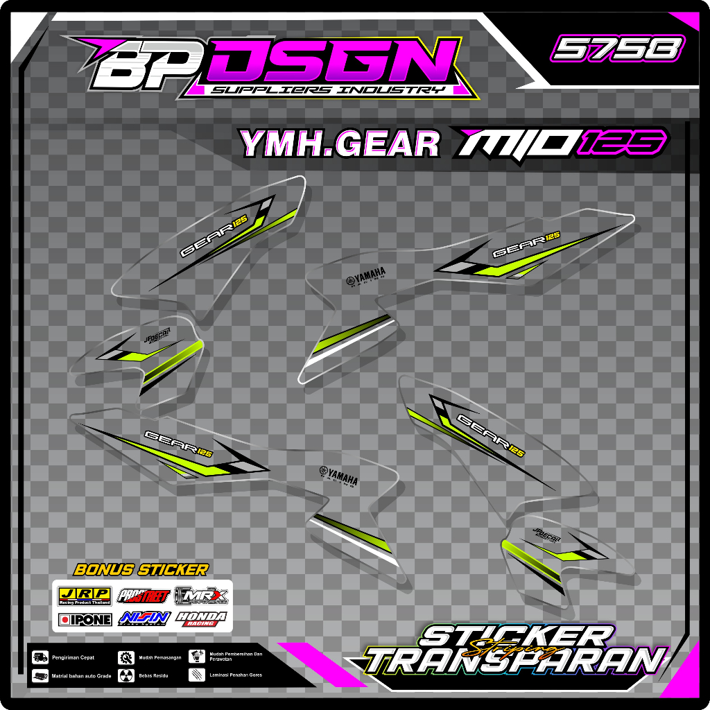 Yamaha GEAR 125 Transparent STRIPING STICKER - YAMAHA MIO GEAR 125 ...