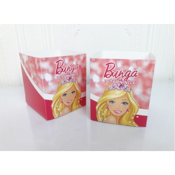 Barbie popcorn box/barbie popcorn Container/barbie custom popcorn box ...