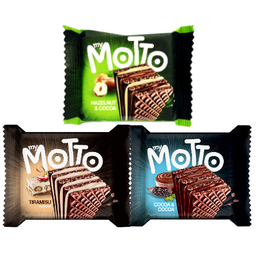 My Motto Wafer Tiramisu Cocoa/ Hazelnut/ Vanilla Mouse/ 34g | Shopee ...