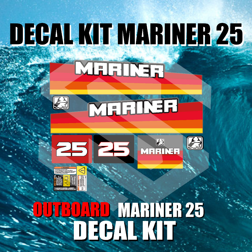 MESIN DECAL KIT MARINER 25 PK - 25 PK MARINER STICKING MACHINE STICKER ...