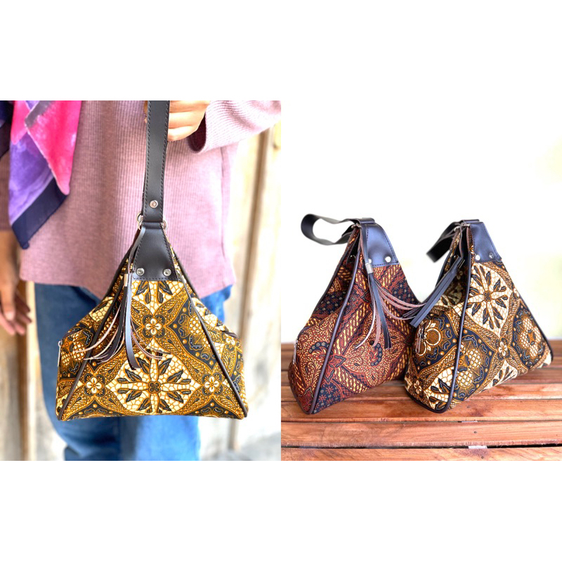 Pyramid batik bag (batik motif sent randomly according to stock ...