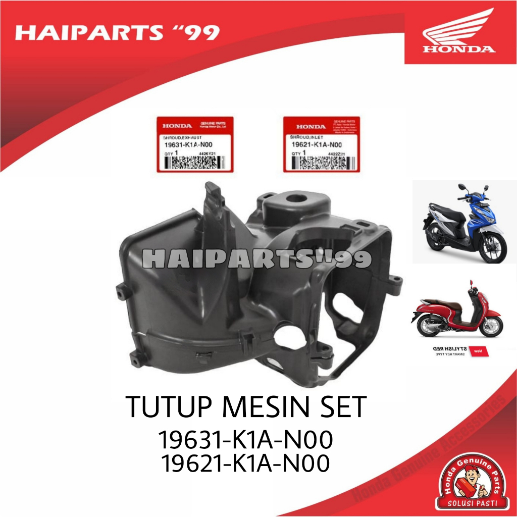 MESIN Upper and lower engine cover, beat street k1a shroud inlet engine ...