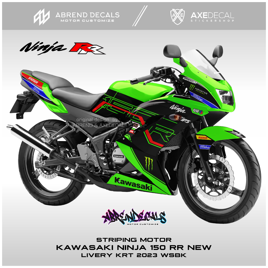 Striping NINJA 150 RR NEW KRT 2023 WSBK RACING / STICKERS MOTORCYCLE ...