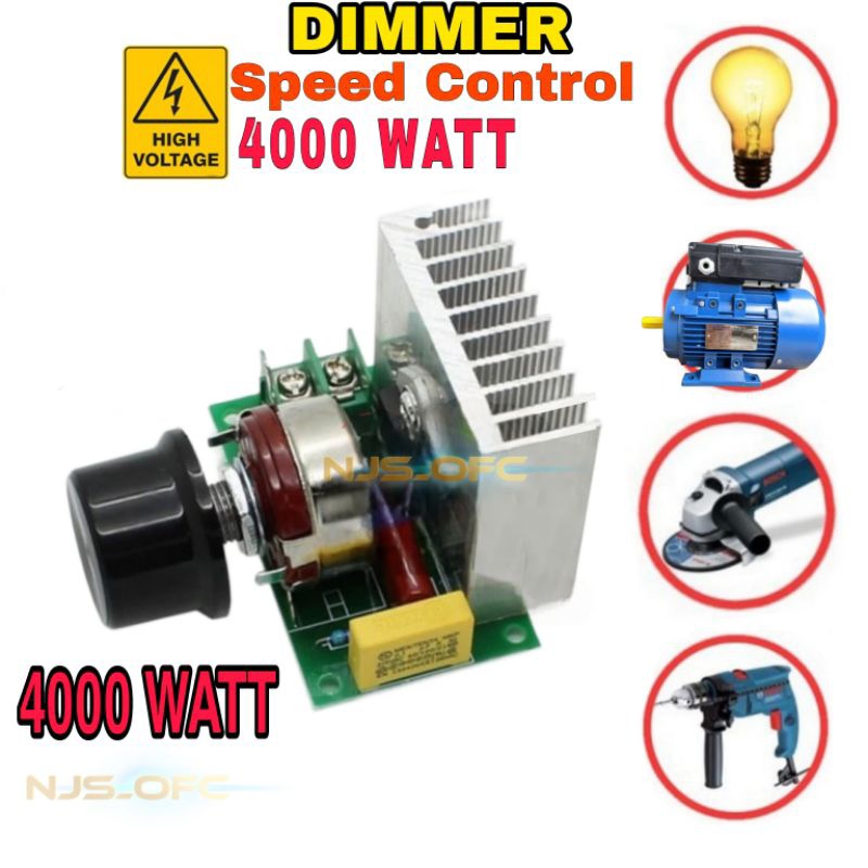 Scr 4000W 220V AC dimmer speed controller motor dynamo speed controller ...