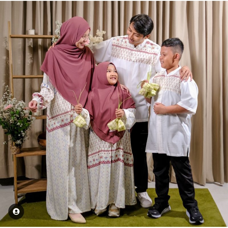 Gamis tupat broken white And Koko tupat Ramadan idul fitri Family set ...