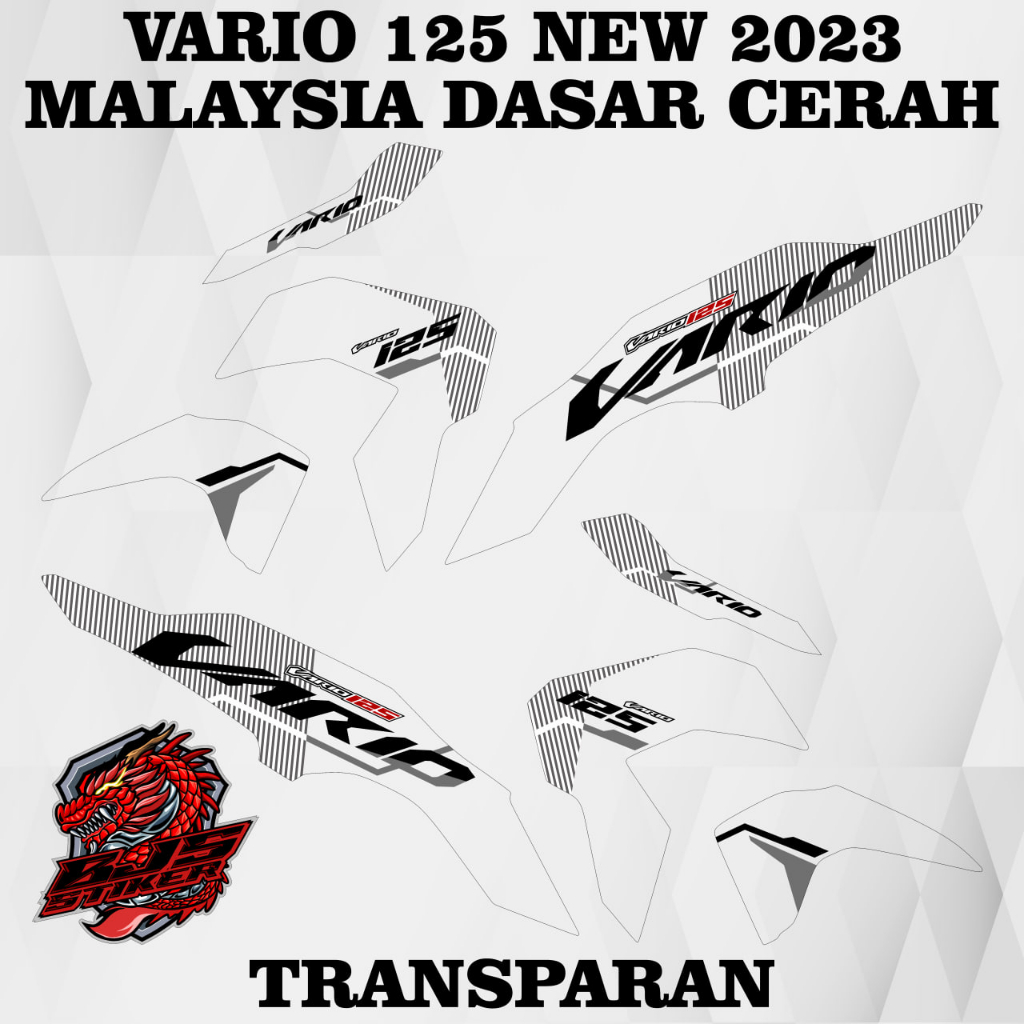 Striping VARIO 125 NEW 2023 - TRANSPARENT Decal Sticker UV VARIO 125 ...