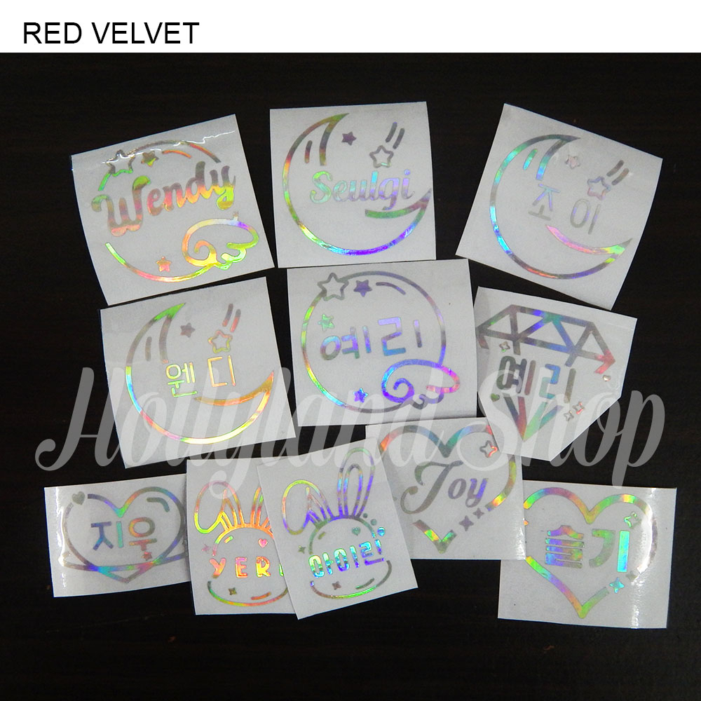 Red Velvet Cutting Sticker Member Name Hangeul Lightstick (2pcs ...