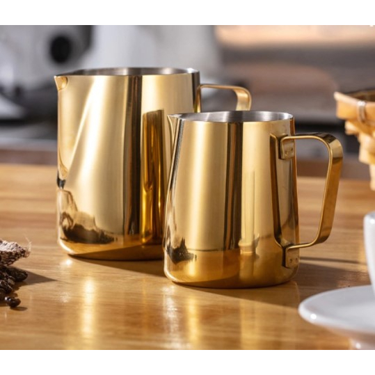 Milk Jug 350ml And 600ml Gold Milk Jug Stainless Steel Yellow Gold ...