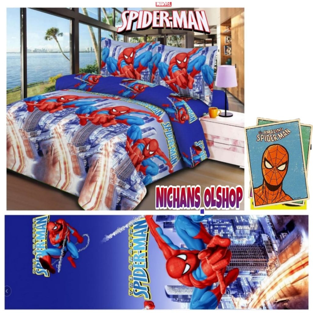 SPIDERMAN RED MOTIF BED SHEETS UK 180 x 200 KING 120X200 SINGLE / BOYS ...