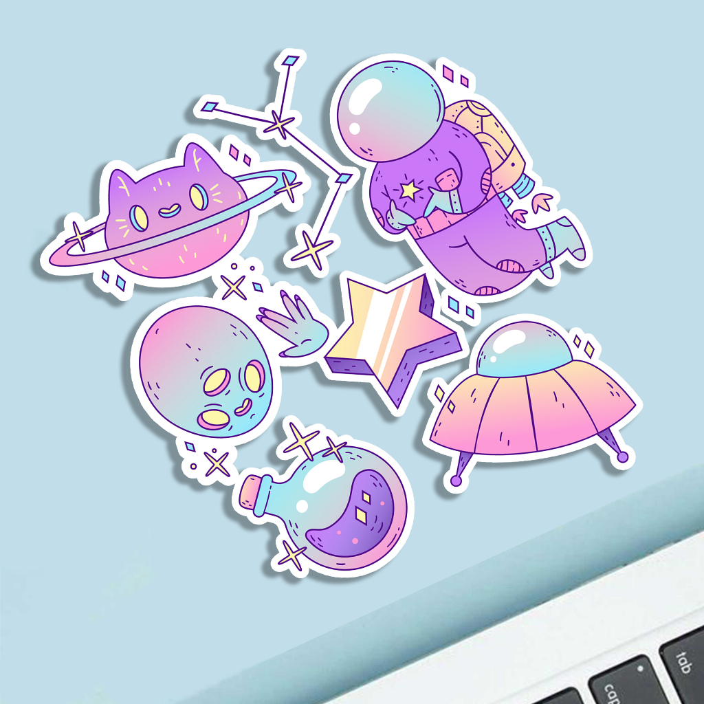 Sticker Space Aesthetic Sticker Waterproof Sticker (7pcs) | Shopee Malaysia