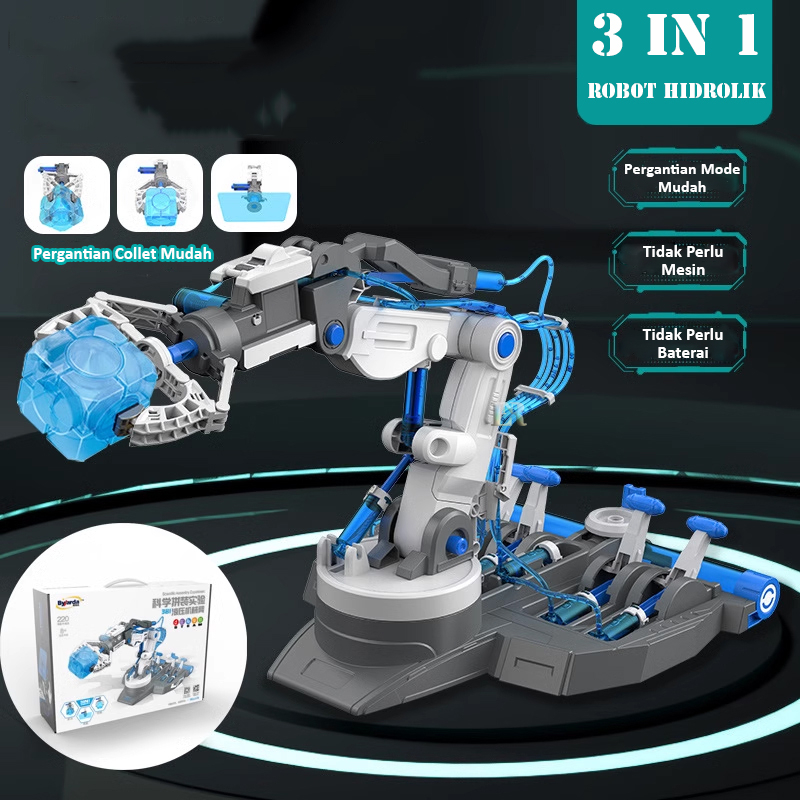 Lnr Shop 3 in 1 Hydraulic Robot Toy Set 180 Degree Rotating Robot Arm ...