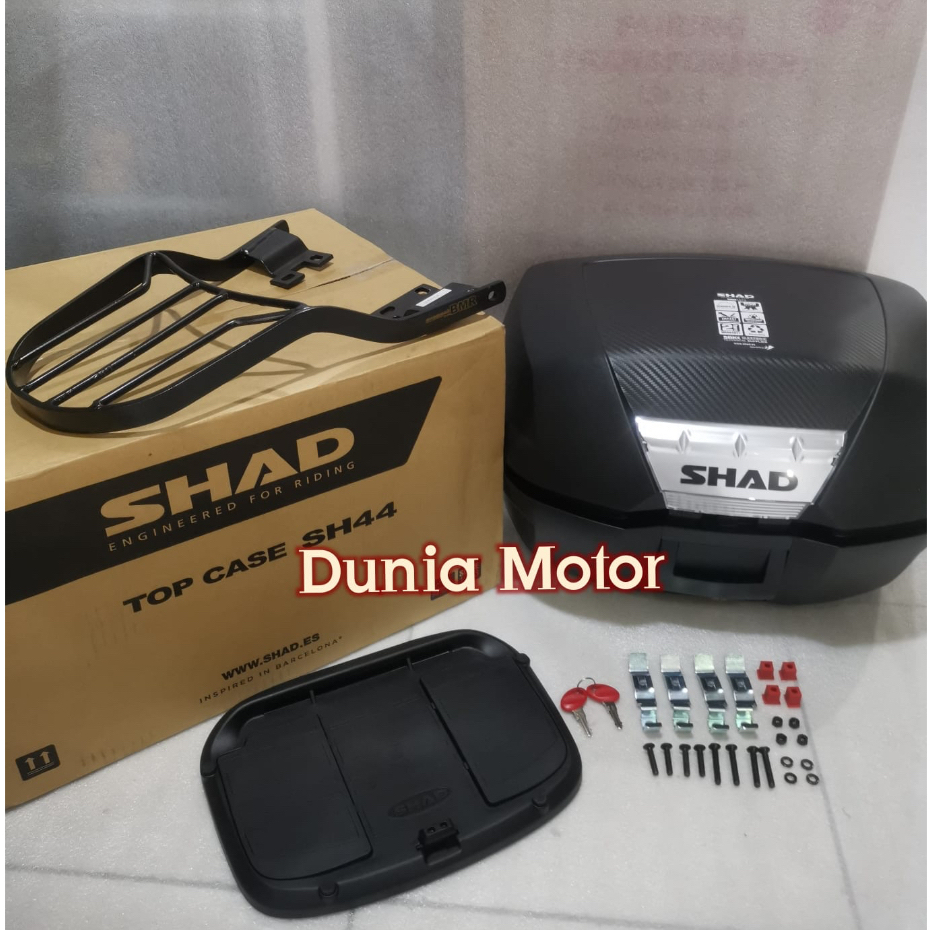 GENIO SHAD MOTORCYCLE BOX SH 44 SH44 COVER CARBON 44 LITER SUITABLE FOR ...