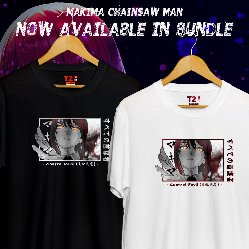 Makima CSM Bundle Anime Chainsaw Man T-shirt | Shopee Malaysia