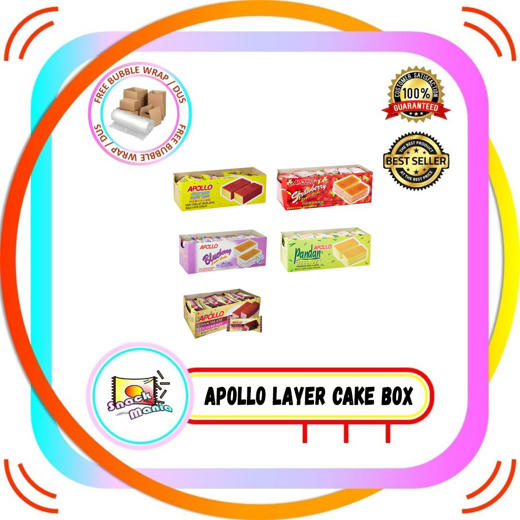 Apollo Layer Cake Chocolate Pandan Blueberry Strawberry 24 Pcs BOX ...