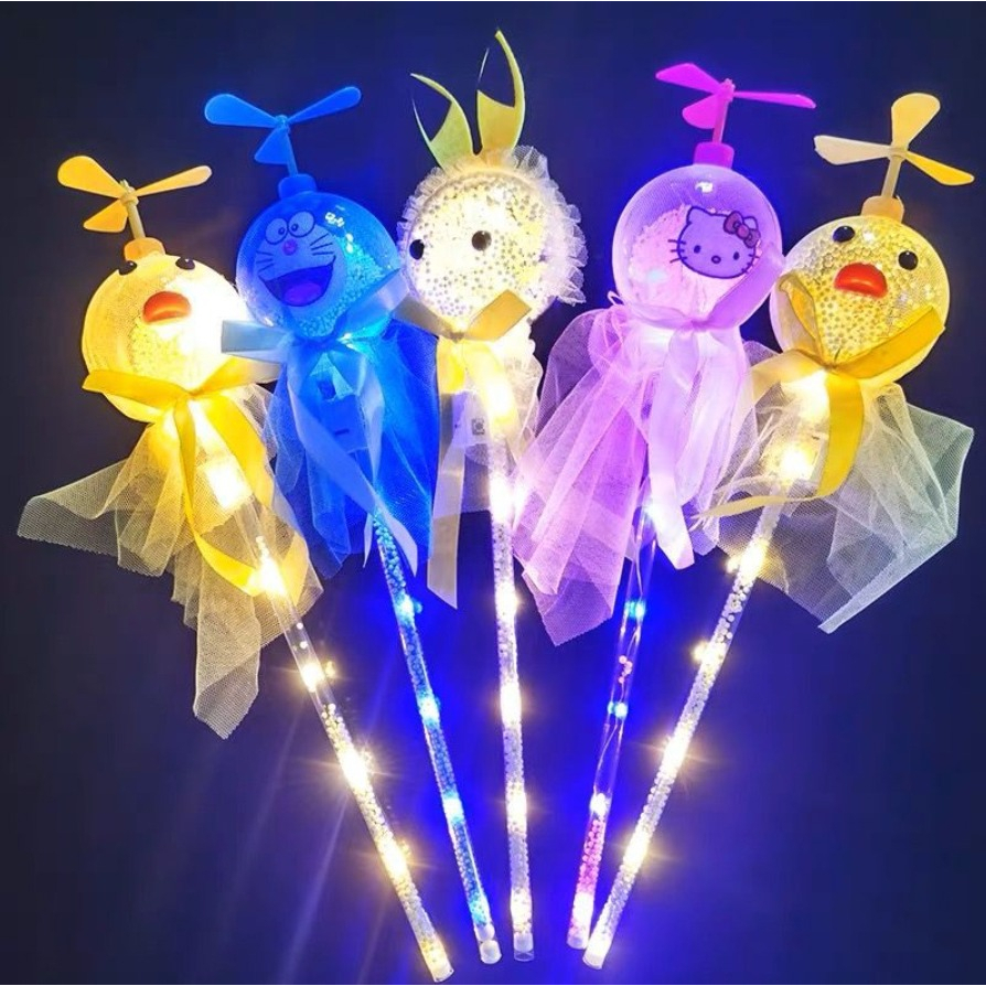 Character LED Light Fan Stick - Children's Stick Toy - Propeller Wheel ...